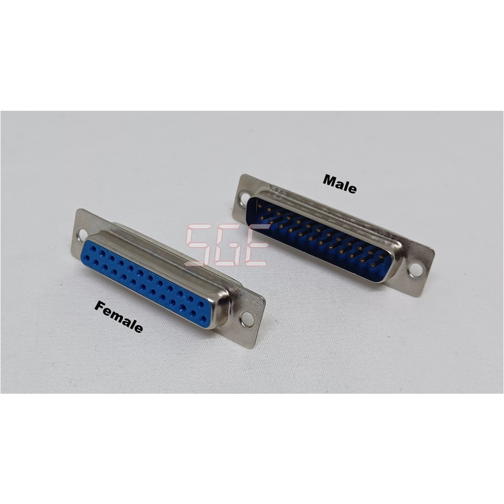Jual Conector DB 25 Male & Female 25 Pin 2 baris Soket Adapter | Shopee ...