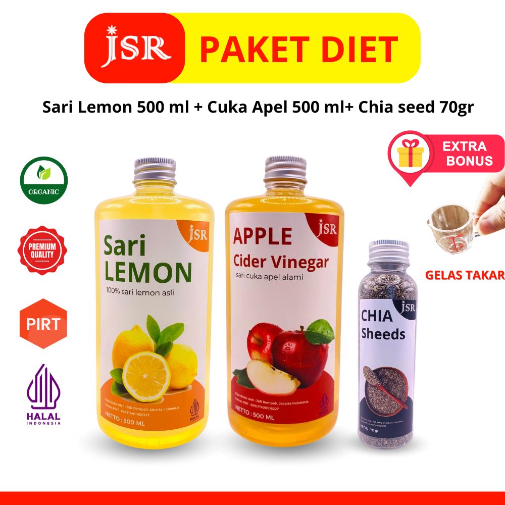 Jual PAKET HEMAT SARI LEMON CUKA APEL 500 ML DAN CHIA SEEDS | Shopee ...