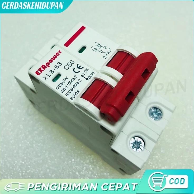 Jual KODE X76O MCB DC 2P 1A 16A 2A 32A 4A 5A 63A 5V Circuit Breaker DC ...