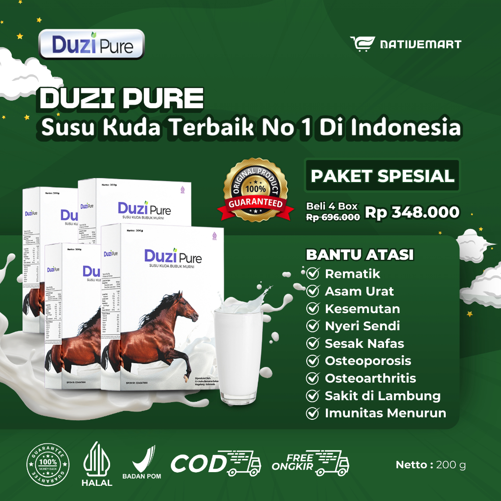 Jual Susu Kuda Lombok Untuk Nyeri Punggung Dan Pegal Linu Duzi Pure ...