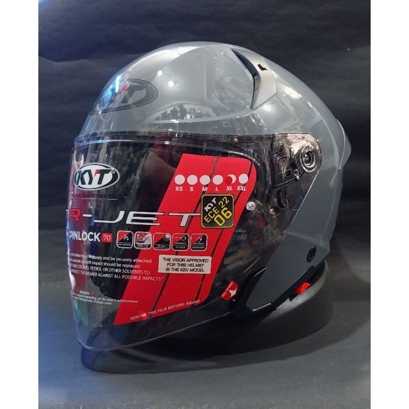 Jual HELM KYT TTR-JET POLOS | HELM KYT HALF FACE DOUBLE VISOR | Shopee ...