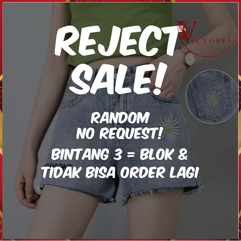 Jual Victoria SALE REJECT Celana Pendek Jeans Wanita Sobek Hotpants ...