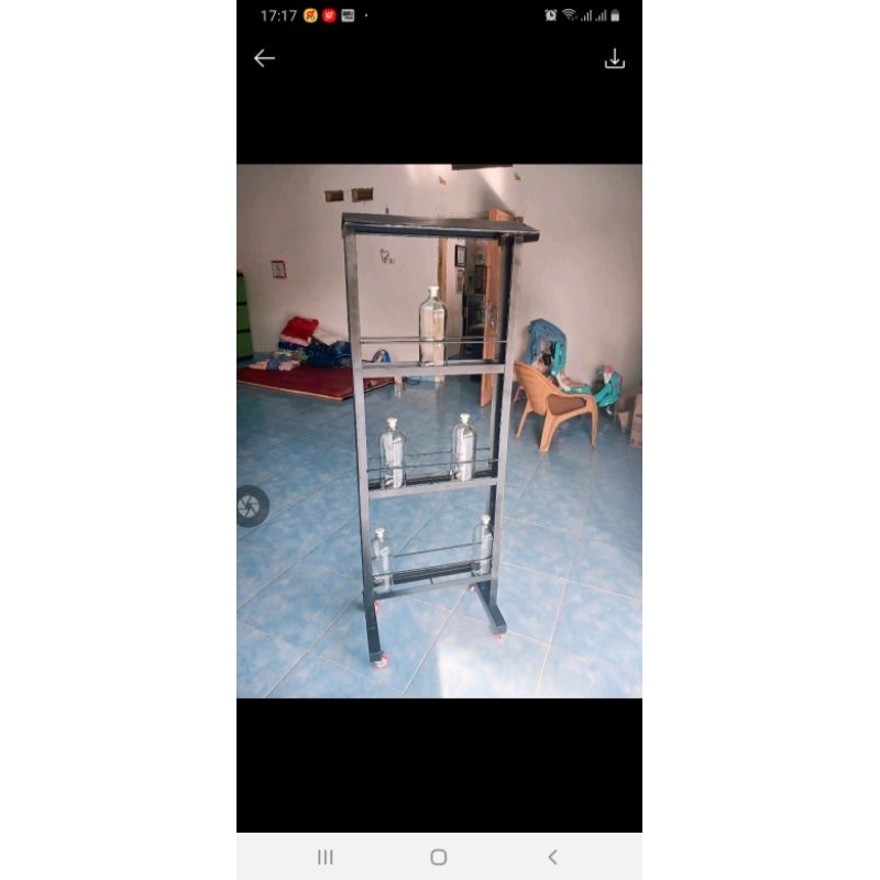 Jual rak bensin eceran 3 susun plus roda | Shopee Indonesia