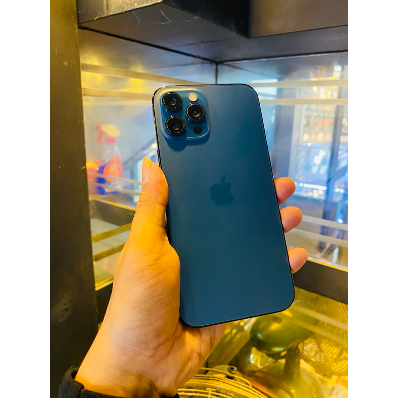 Jual iphone 12 promax 256gb ex ibox pasific blue fullset | Shopee Indonesia