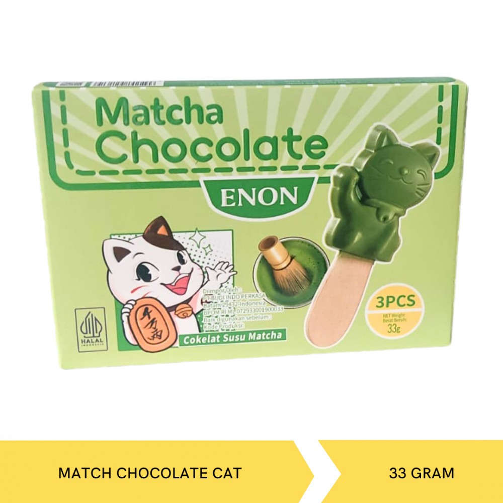 Jual Enon Matcha Chocolate Cokelat Susu Matcha Isi 3pcs @ 11gram ...