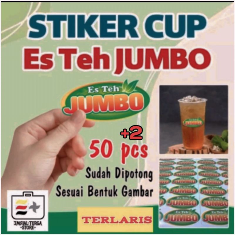 Jual Stiker Label Cup Es Teh Jumbo Cromo | Shopee Indonesia