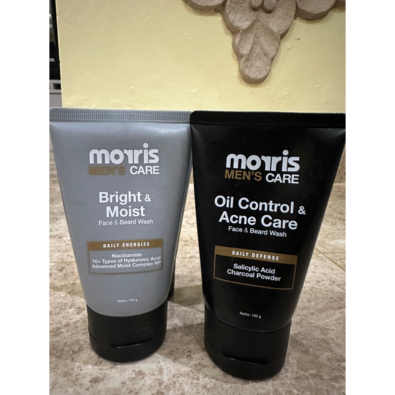Jual MORRIS MEN BRIGHT & MOIST/OIL CONTROL & ACNE CARE FACE & BEARD ...