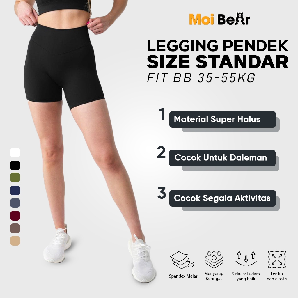Jual Legging Short Pendek Size S M Celana Shot Sot Wanita Bahan Spandex ...