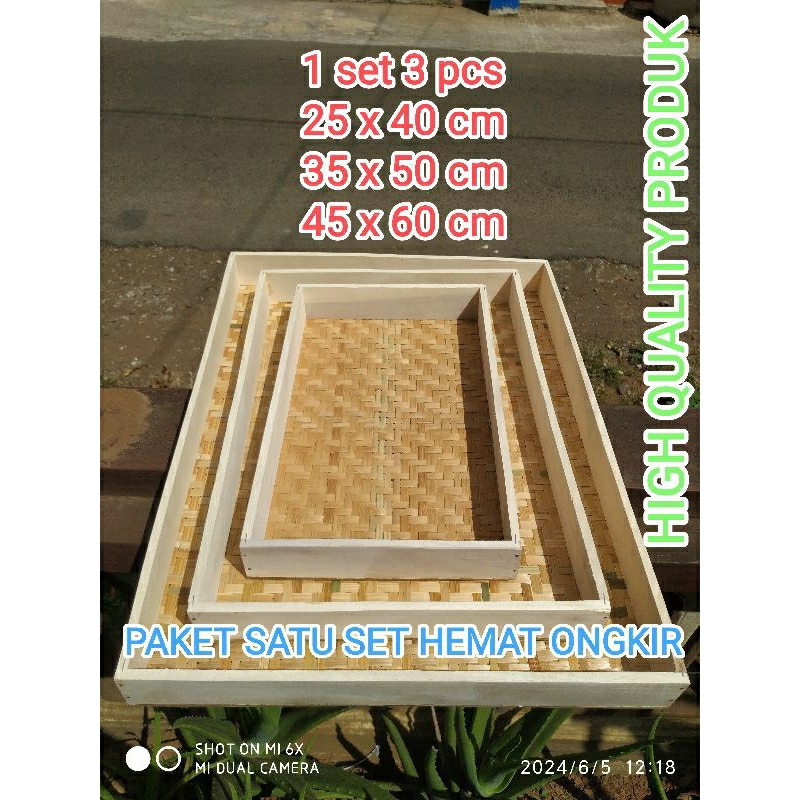 Jual tampah kotak/tampah tumpeng/baki bambu/nampan bambu | Shopee Indonesia