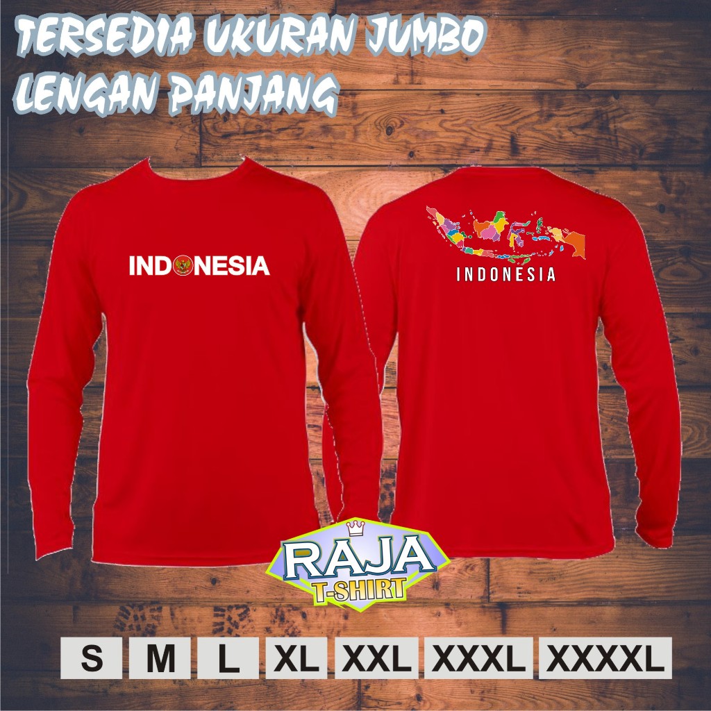 Jual KAOS INDONESIA PETA BERWARNA DIRGAHAYU REPUBLIK INDONESIA HUT RI PANITIA AGUSTUSAN LENGAN ...