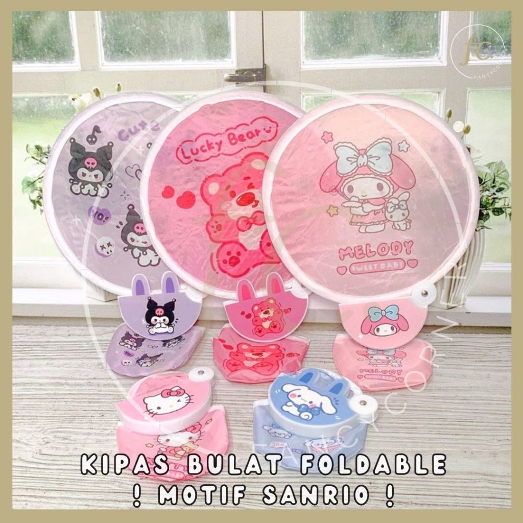 Jual Kipas Angin Plastik Mini Lipat Tangan Ringan Bulat Motif Kartun ...