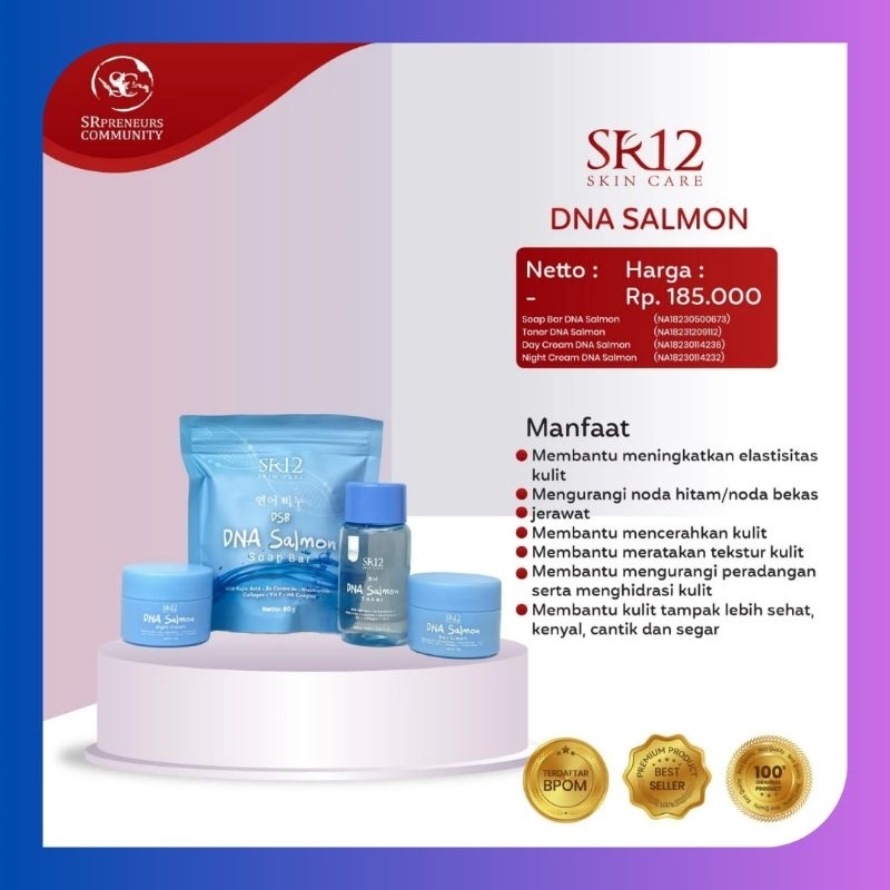 Jual DNA Salmon SR12 Skincare Kosmetik BPOM 100% Original Mencerahkan Wajah | Shopee Indonesia