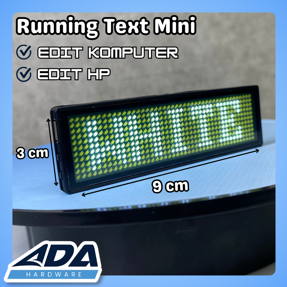 Jual Running Text Mini Edit HP White Name Tag Papan Nama Digital Led ...