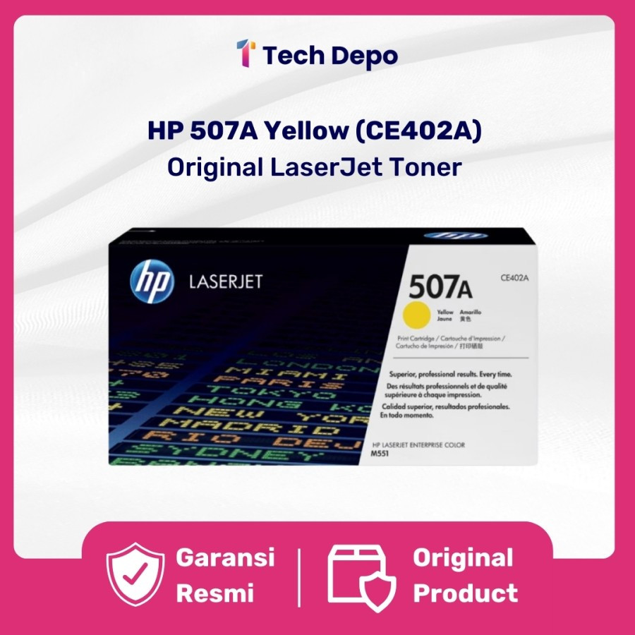 Jual HP 507A Yellow Original LaserJet Toner (CE402A) | Shopee Indonesia