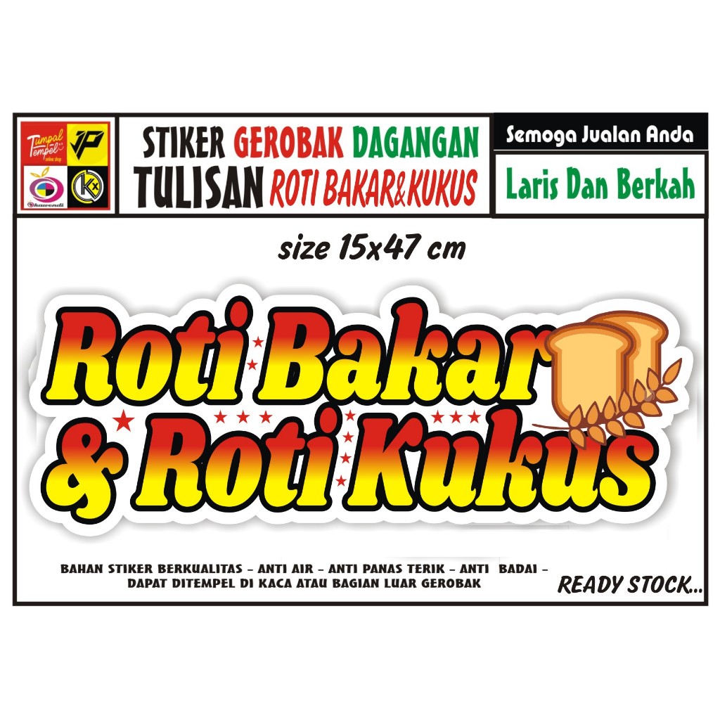 Jual stiker akaca gerobak tulisan roti bakar kukus | Shopee Indonesia