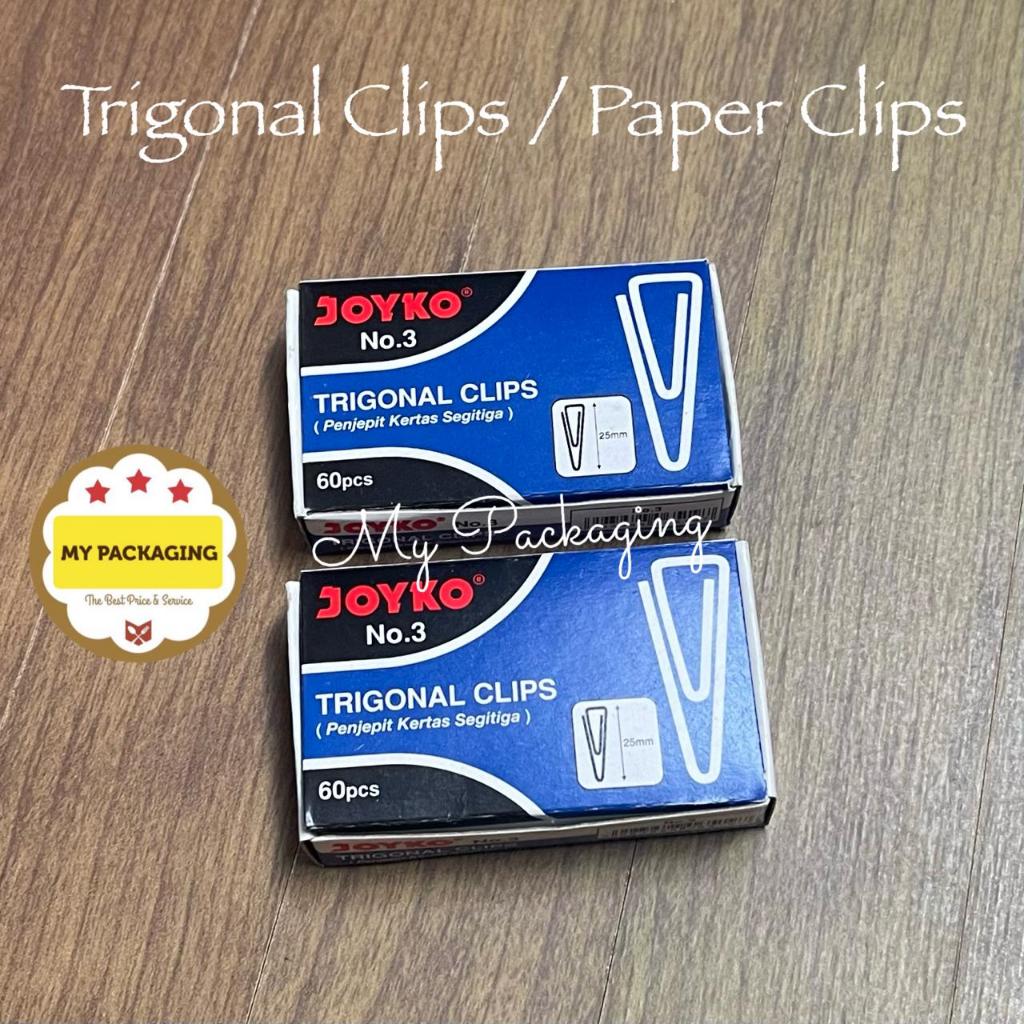 Jual Trigonal clips / paper clips / penjepit kertas no 3 (isi 2 kotak ...