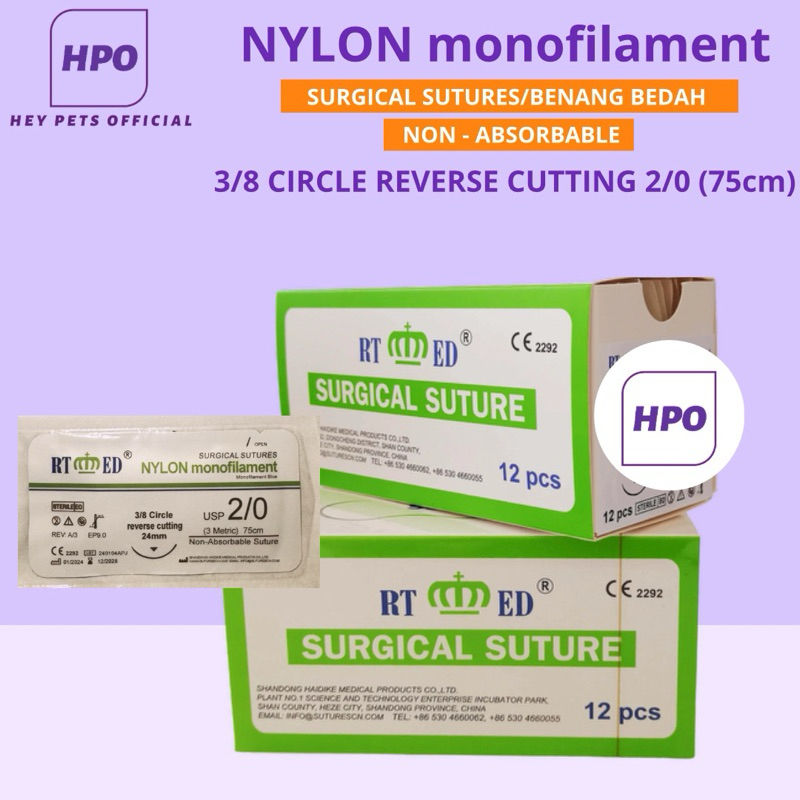 Jual Surgical suture NYLON / benang jahit operasi NYLON - NON ...