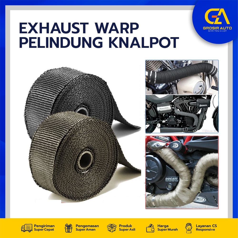 Jual Pelindung Knalpot Motor Peredam Panas Exhaust Wrap 1 ROLL ISI 10 M ...