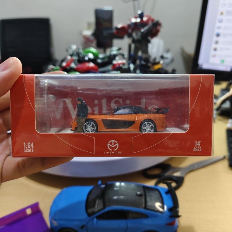 Jual diecast mazda rx7 veilside hans fast furious skala 64 plus figure ...