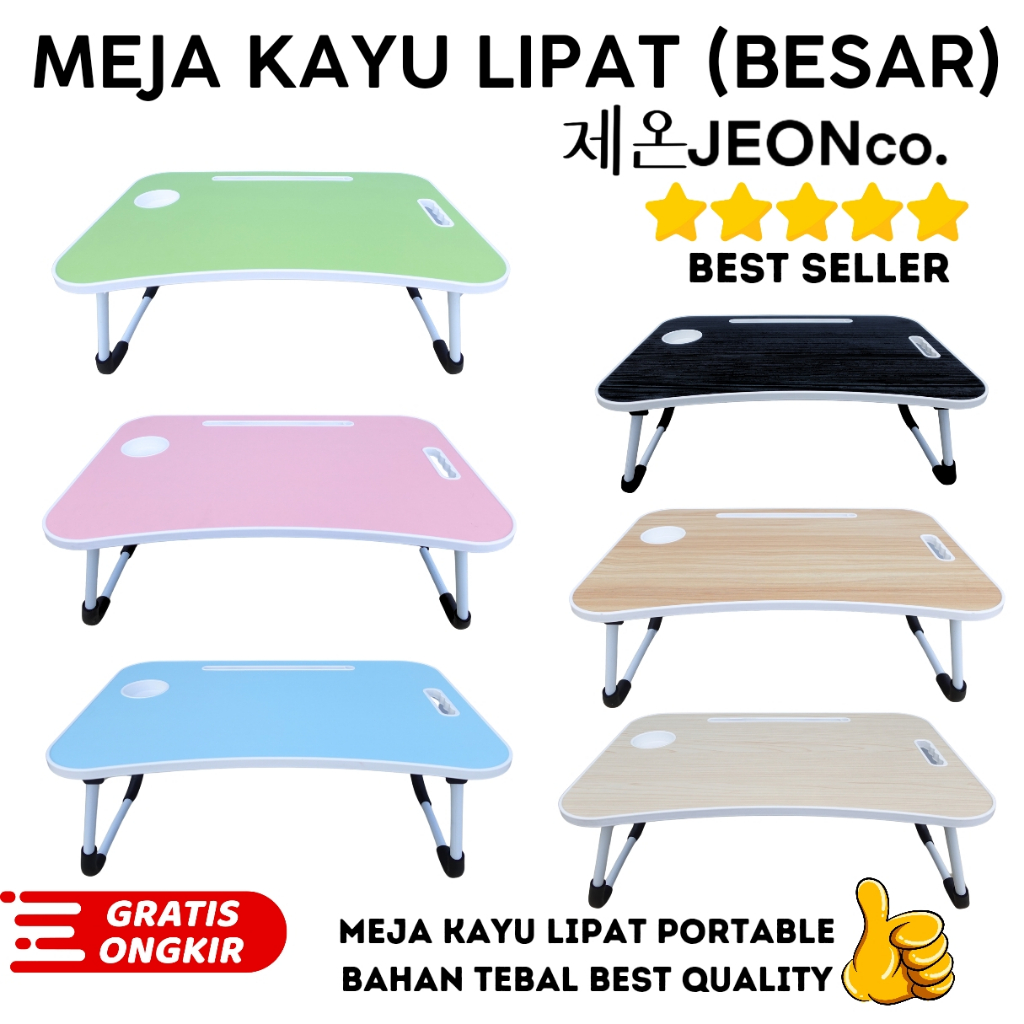 Jual MEJA KAYU Belajar Lipat Meja Portable Laptop Warna Polos Minimalis ...