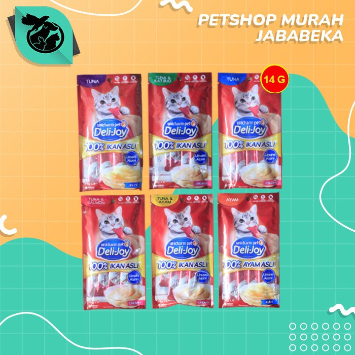 Jual Snack Kucing Deli Joy Creamy Cat treat Cemilan 14GR | Shopee Indonesia