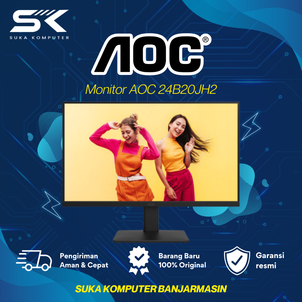 Jual Monitor AOC 24B20JH2 Frameless Monitor AdaptiveSync (23.8"/IPS/1ms ...