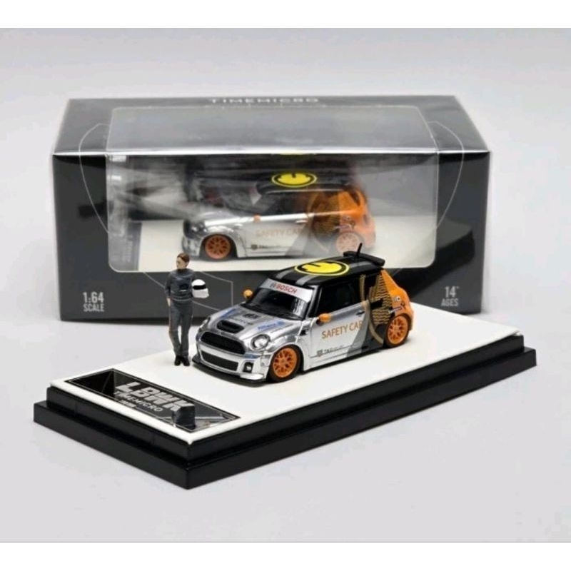 Jual Time Micro 1:64 LBWK Mini Cooper Orange Safety Car with Figure ...