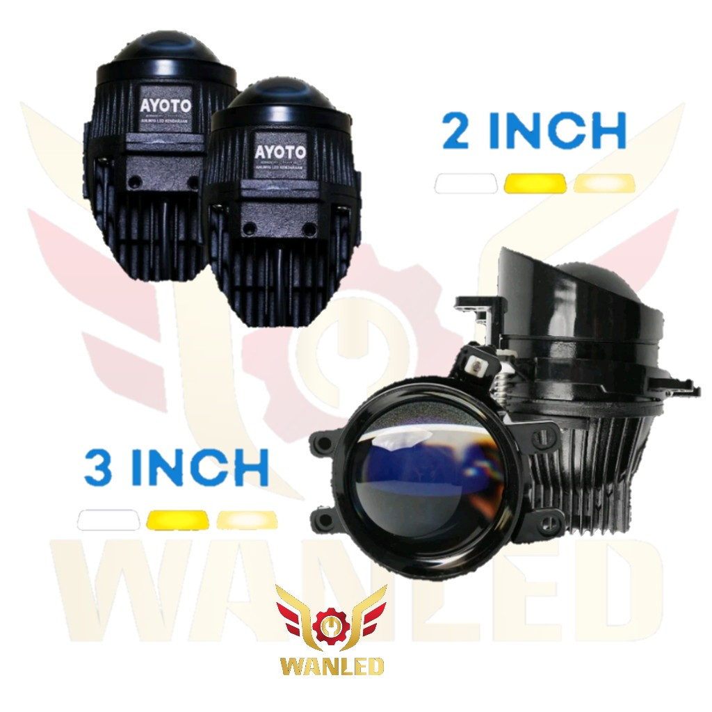 Jual BI LED FOGLAMP AYOTO 2INCHI & 3INCHI LAMPU KABUT HI LOW BEAM 1 ...