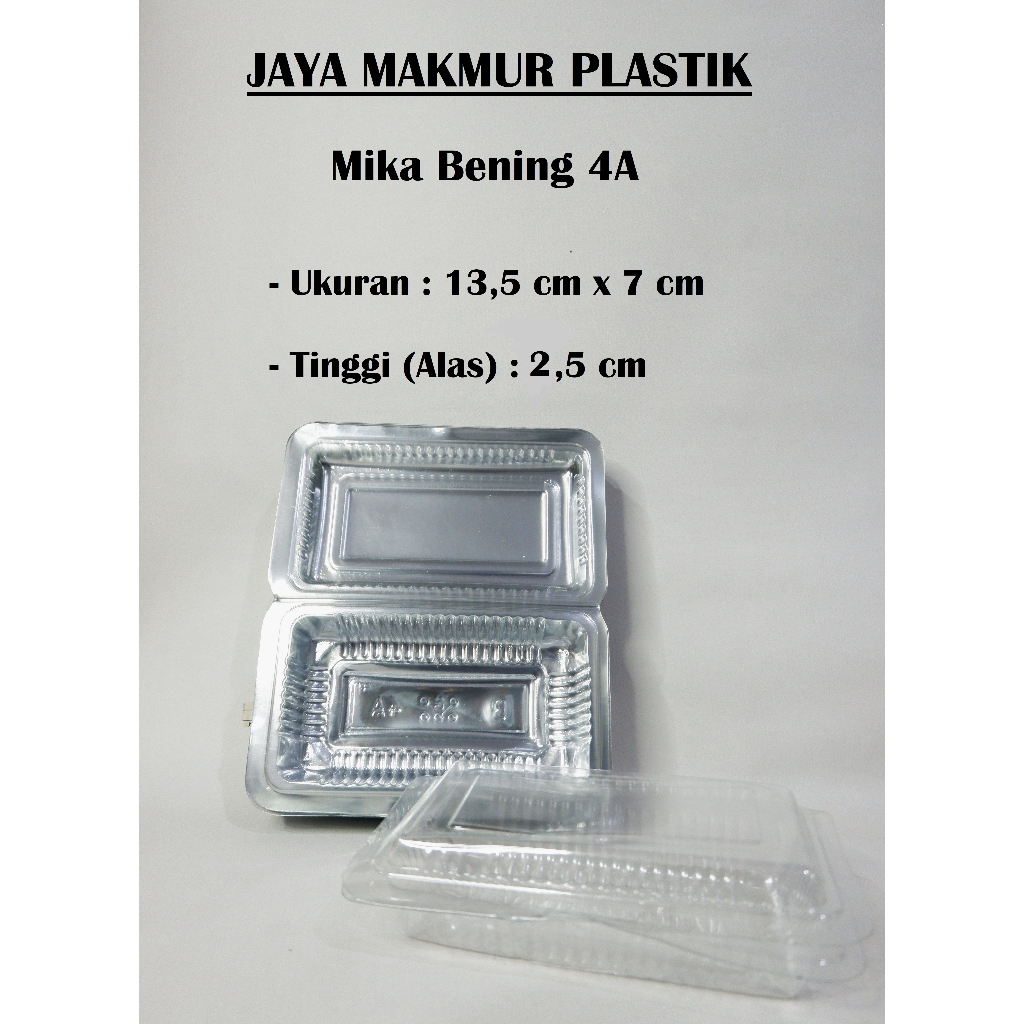 Jual Mika Bening 4A / Mika AG / Mika Kue / Mika Nasi / Ukuran 13,5 cm x 7 cm / Mika bening isi ...