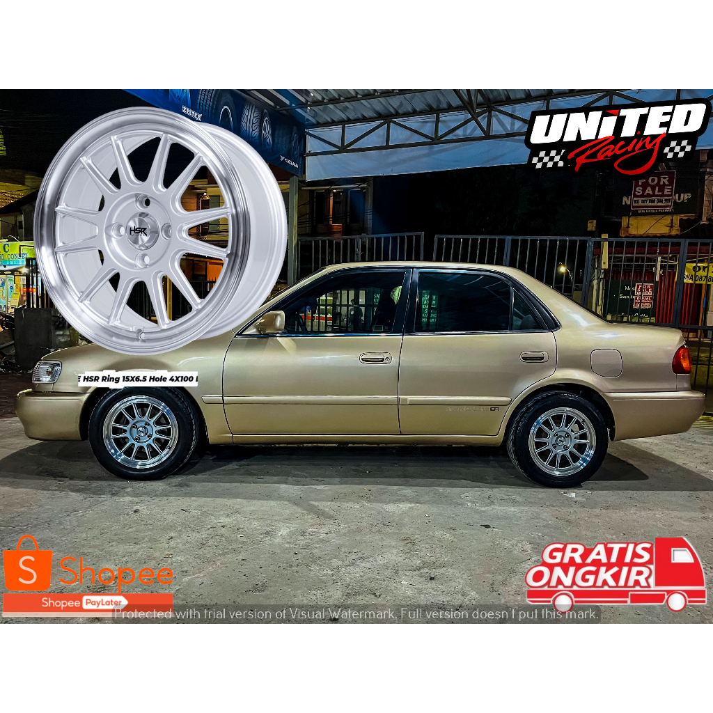 Jual VELG RACING MOBIL TOYOTA ALTIS LANCER BRIO RING 15 HSR ENDE GLOSSY SILVER R15 LUBANG 4X100 ...