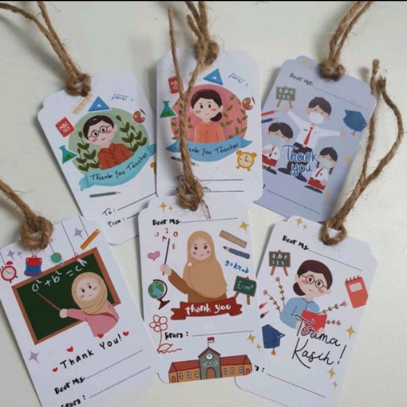 Jual Hang Tag / Gift Tag Terimakasih Guru - Hadiah Perpisahan Kelas ...