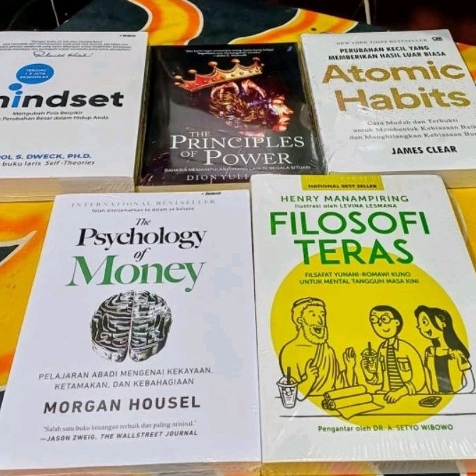 Jual paket 5 buku motivasi populer mindset the principles of power atomic habits the psychology ...