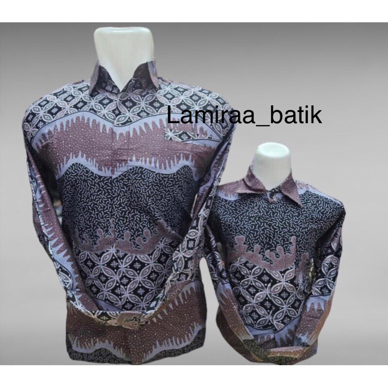 Jual Batik UNGU TARO couple ayah dan anak Batik solo premium pake ...
