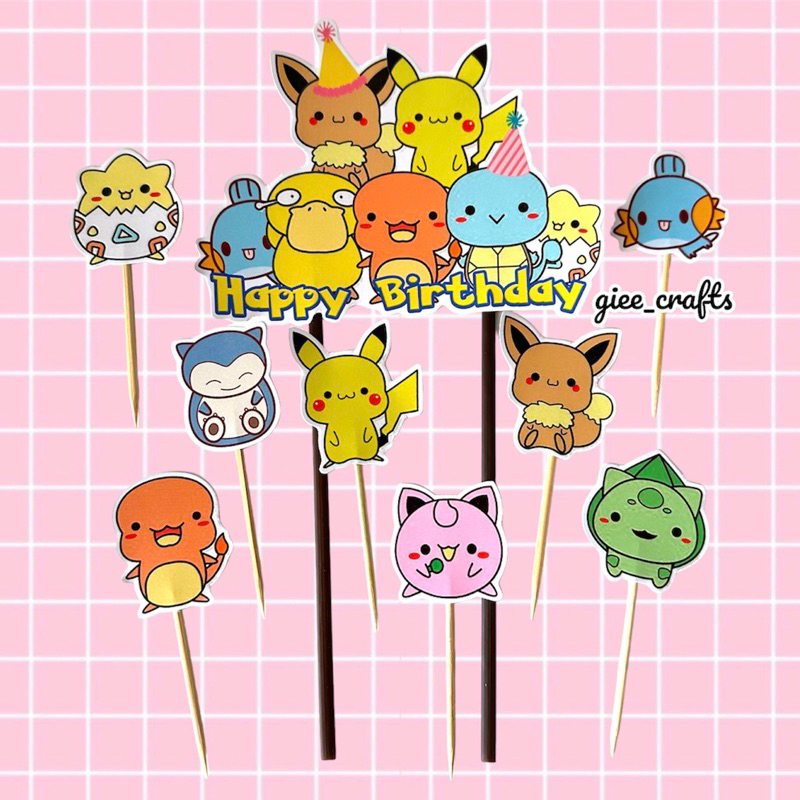 Jual CAKE TOPPER POKEMON CHIBI / TOPPER KUE POKEMON / HIASAN KUE ...