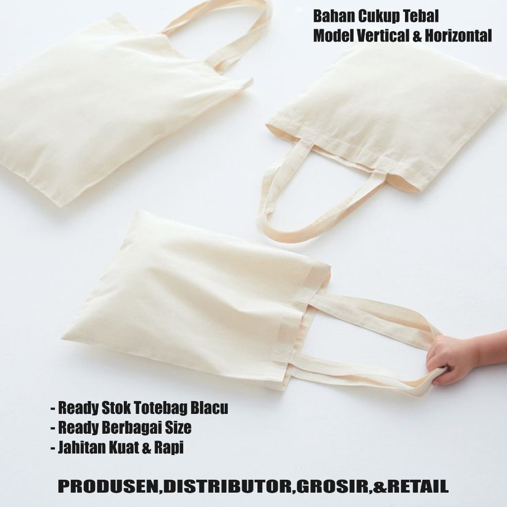 Jual Tas Blacu Tote Bag Belanja Shopping Totebag Polos Hampers Kain Goodie Bag Kanvas Godiebag ...