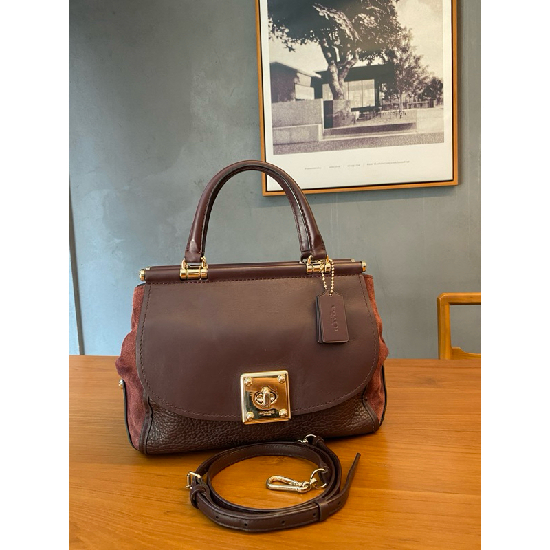 Jual COACH DRIFTER CARRYALL OXBLOOD BAG TOP HANDLE SATCHEL | Shopee ...