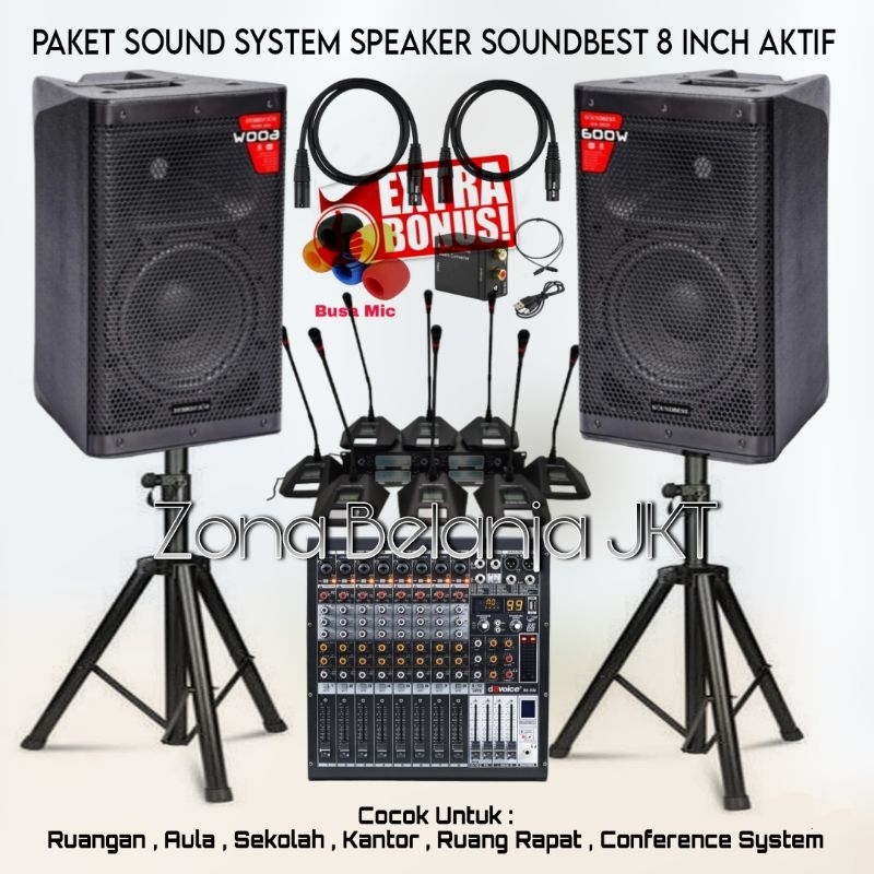 Jual PAKET SOUND SYSTEM RUANG RAPAT MEETING SPEAKER SOUNDBEST 8 INCH ...