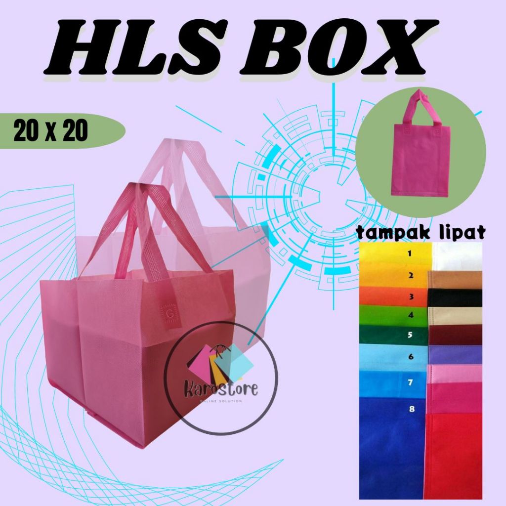 Jual Tas Spunbond Goodieba Kotak nasi 20 x 20 tas hajatan lipat samping nasi kotak murah ( isi ...