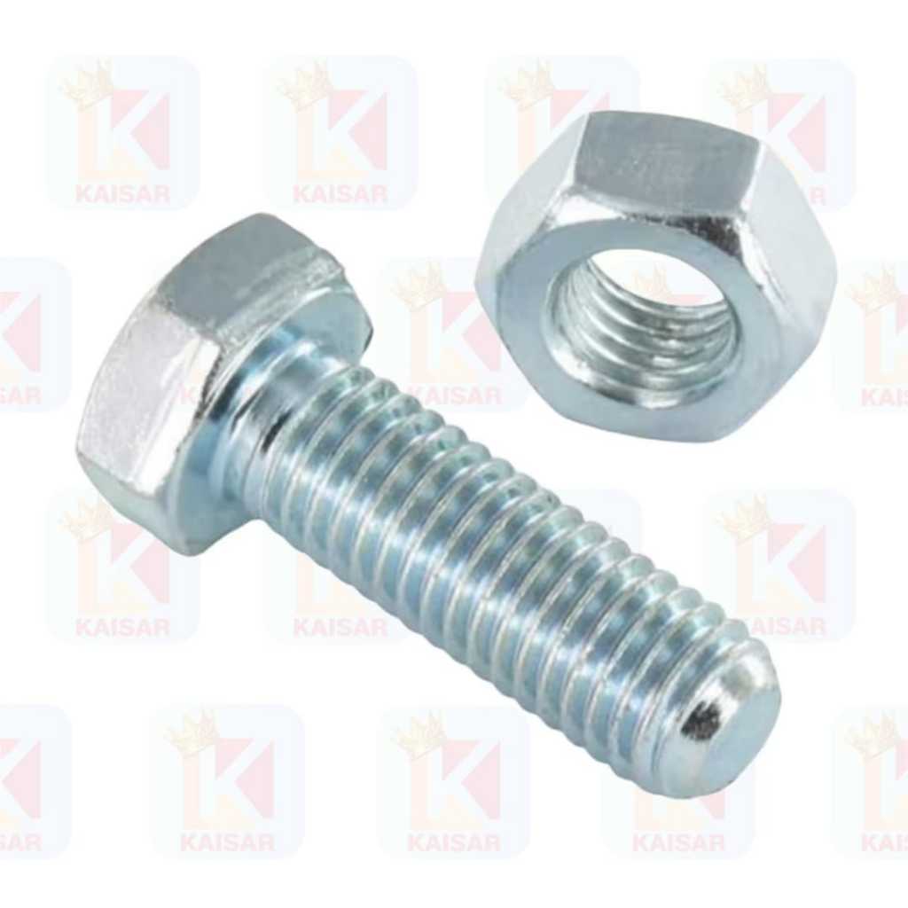 Jual BMP BAUT MUR PUTIH M8 X 20 GALVANIS / BAUT HEXAGONAL PUTIH EXPRESS BOLT | Shopee Indonesia