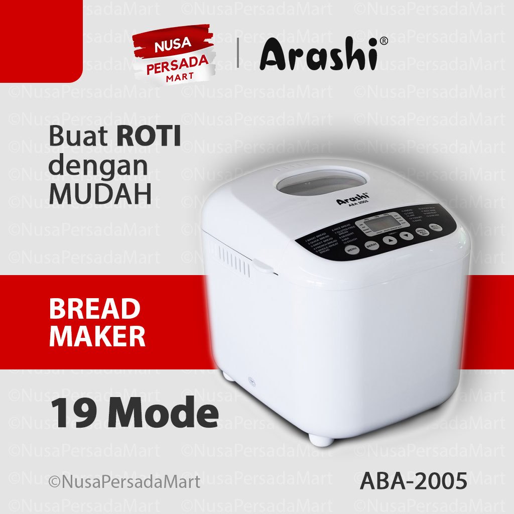 Jual Arashi ABA 2005 Digital Bread Maker Mesin Pembuat Roti Otomatis | Shopee Indonesia