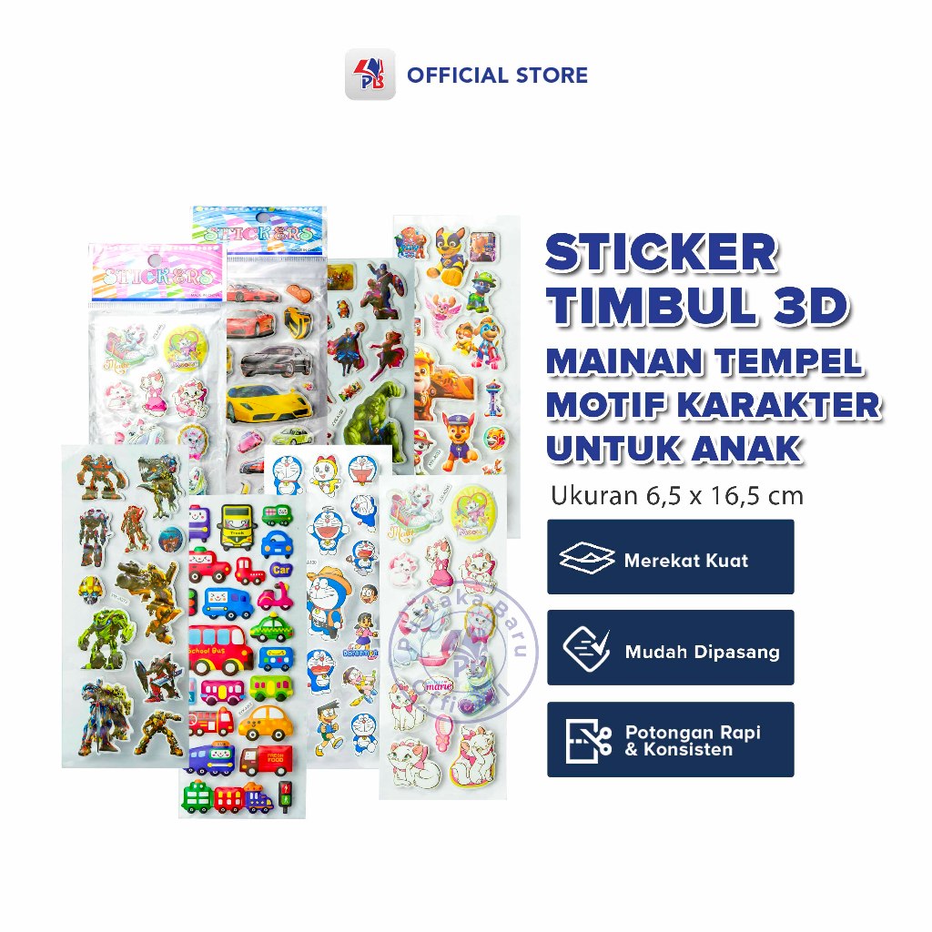 Jual Stiker Timbul / Sticker Timbul 3D Mainan Tempel Untuk Anak Motif ...
