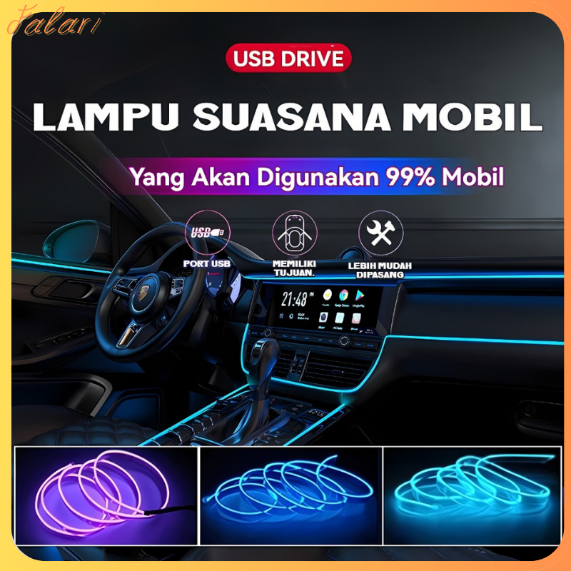 Jual Lampu LED Strip Neon Interior Mobil Dekorasi Fleksibel Car Laptop ...