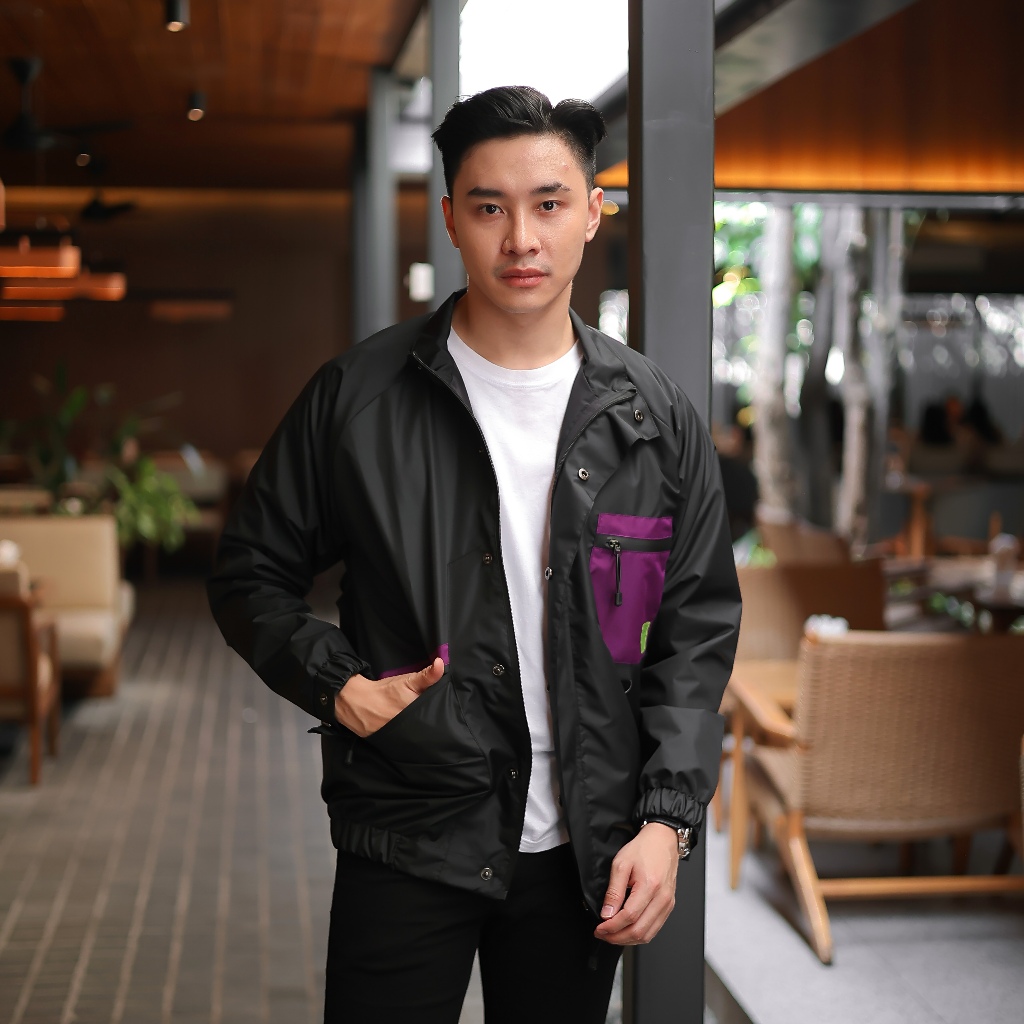 Jual Junkiepromise Jaket Windbreaker Black Purple / Jaket techwear ...