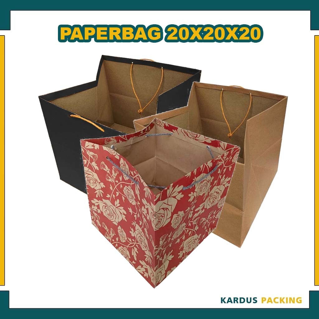 Jual Paper Bag R8 Ukuran 20x20x20 (PAKET 12 PCS) / Tas Kertas / Tas ...