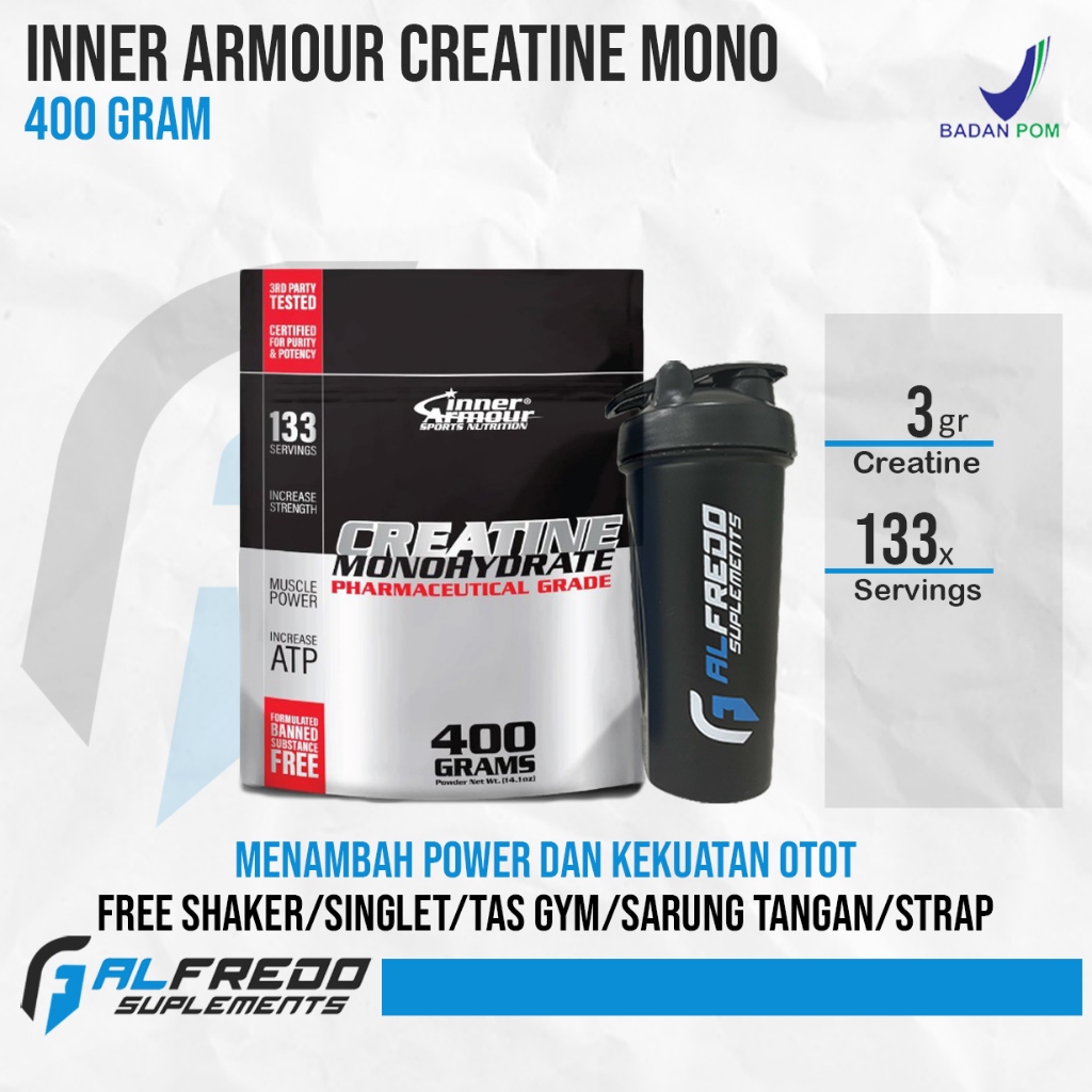 Jual Inner Armour Creatine Monohydrate 400 Gram 133 Serving Suplement ...