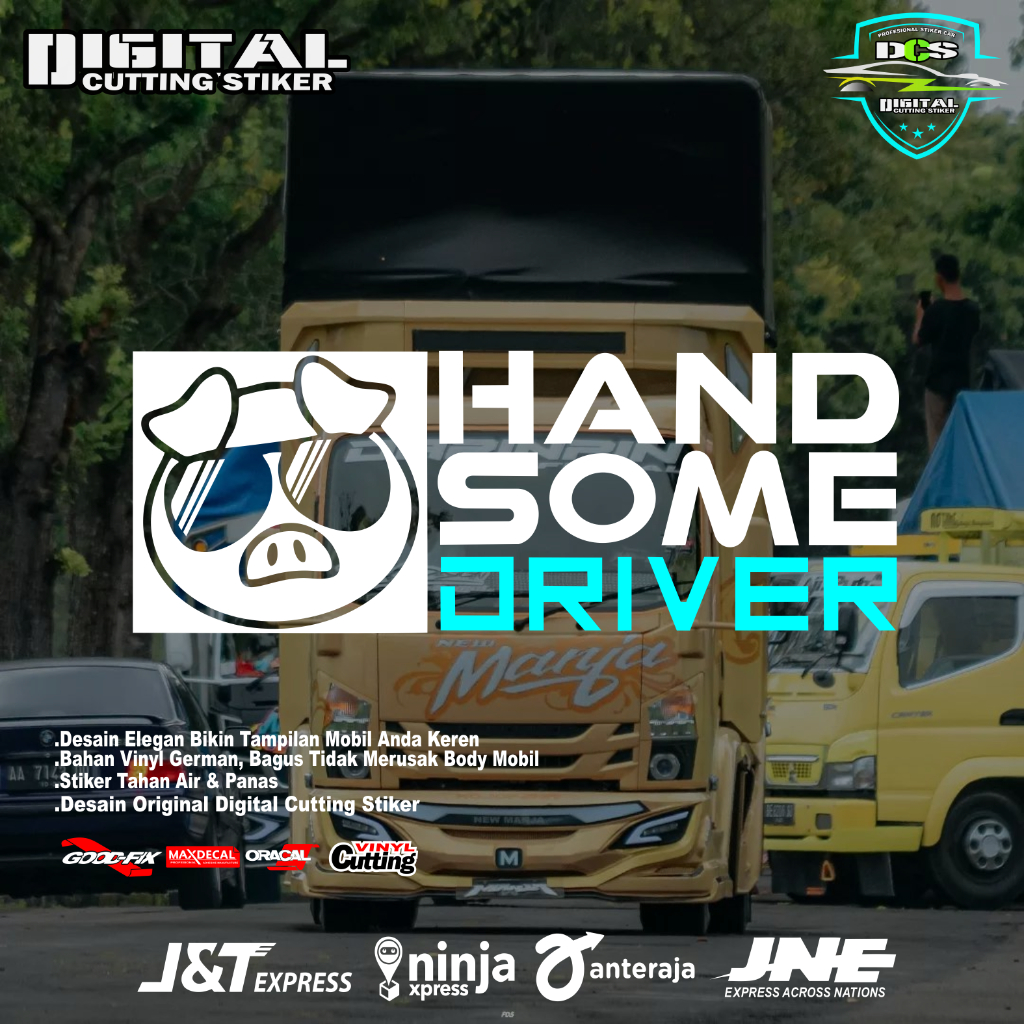 Jual Stiker kata kata hand some driver kaca mobil pickup truk sticker ...