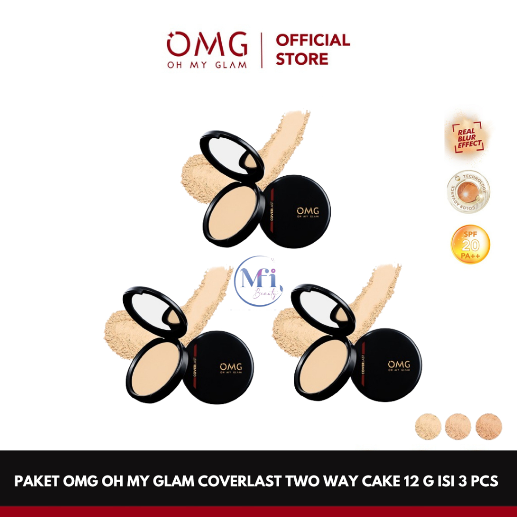 Jual MFI - OMG Oh My Glam Coverlast Two Way Cake 12 g Triple Pack - Isi ...
