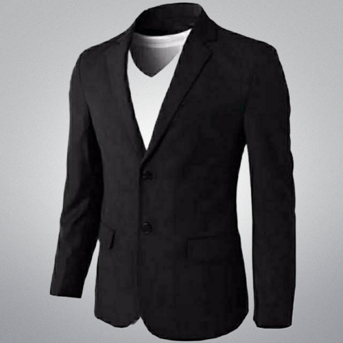 Jual Jas Hitam Pria Slimfit Blazer buat wisuda kerja nikah kondangan bahan Valensia tebal ...