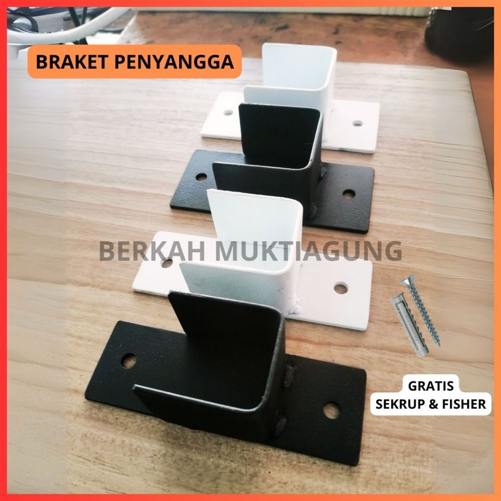 Jual Braket Penyangga Jemuran Tiang Gorden Dudukan Besi Kayu Bentangan ...