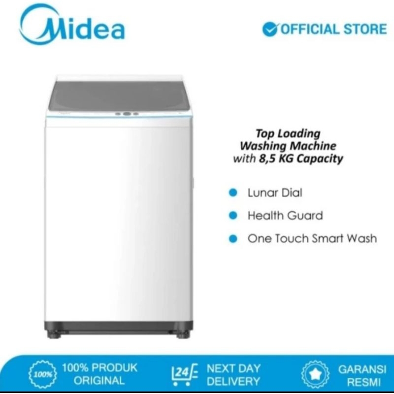 Jual MIDEA TOP LOAD WASHING MACHINE 8.5 KG MA100WA85 ONE TOUCH SMART ...